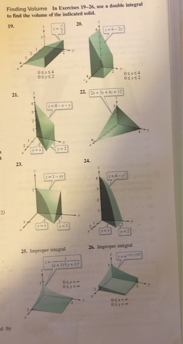 Solved Finding Volume In Exercises 19-26, use a double | Chegg.com