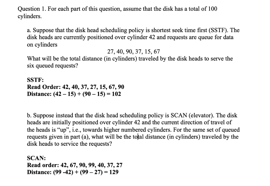 Solved SCAN (elevator algorithm) for disk access: I'm | Chegg.com