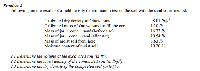 Solved Problem 2 Following are the results of a field | Chegg.com