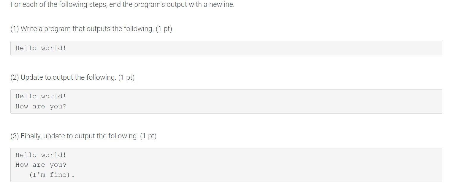 Solved For each of the following steps, end the program's | Chegg.com