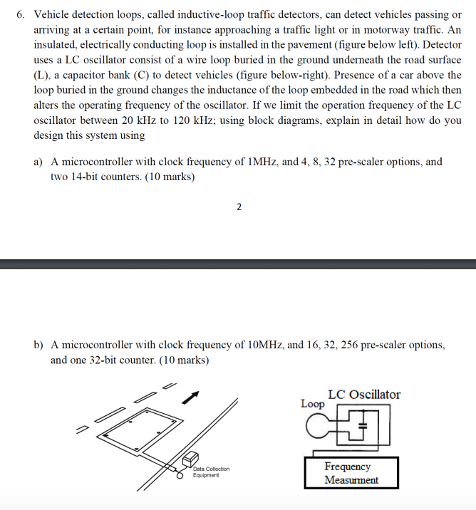 6. Vehicle detection loops, called inductive-loop | Chegg.com