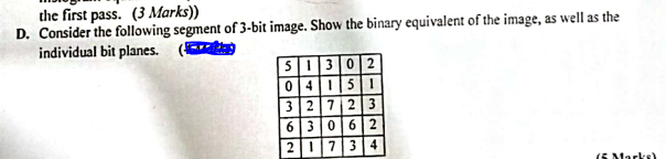 Solved the first pass. (3 Marks)) D. Consider the following | Chegg.com