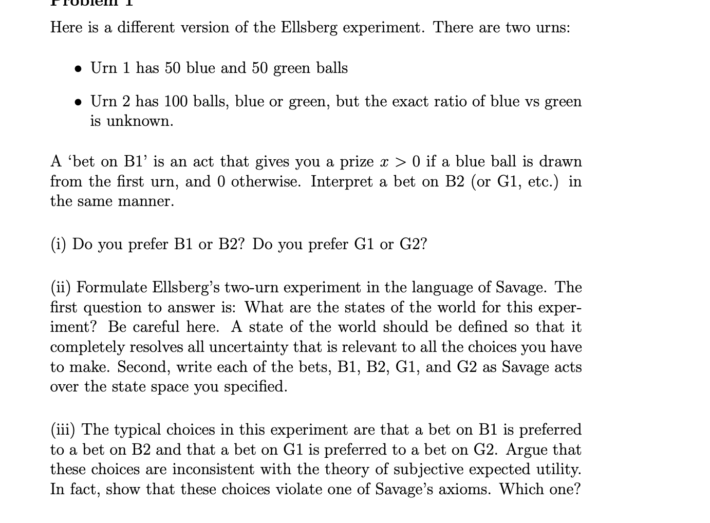 Froulen 1 Here is a different version of the Ellsberg | Chegg.com