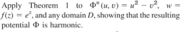 Solved THEOREM 1 Harmonic Functions Under Conformal Mapping | Chegg.com