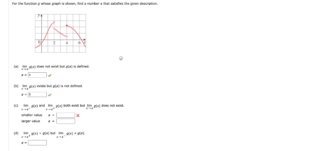 Solved For the function g whose graph is shown, find a | Chegg.com