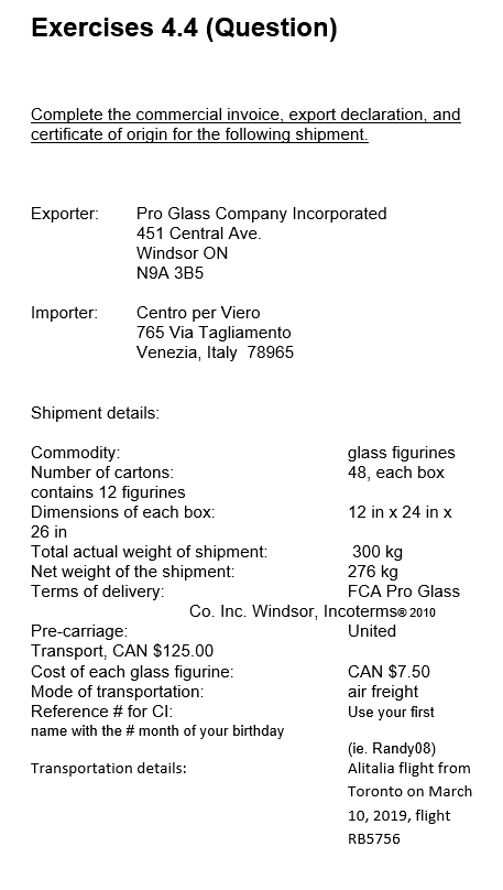 Solved Exercises 4.4 (Question) Complete the commercial | Chegg.com