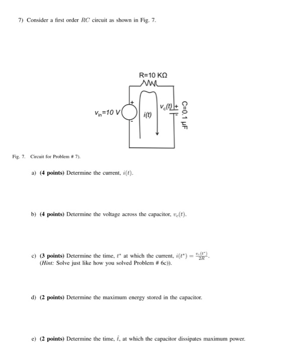 Solved 6) Consider a first order RL circuit as shown in Fig. | Chegg.com