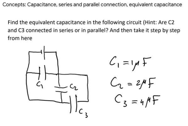 Solved Concepts: Capacitance, series and parallel | Chegg.com