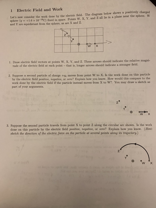 Solved 1 Electric Field and Work Let's now consider the work | Chegg.com