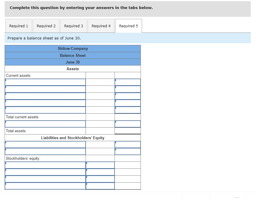 Solved Required: Using the preceding data: 1. Complete the | Chegg.com