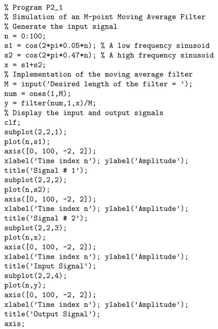 Solved % Program P2_1 % Simulation of an M-point Moving | Chegg.com