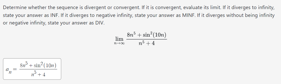 Solved Determine whether the sequence is divergent or | Chegg.com