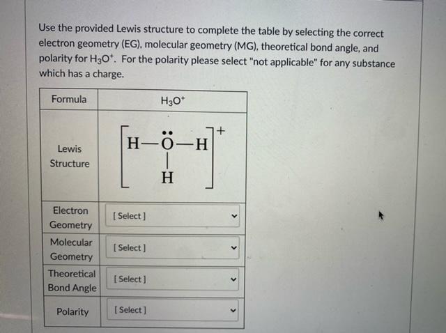 Solved Use the provided Lewis structure to complete the | Chegg.com