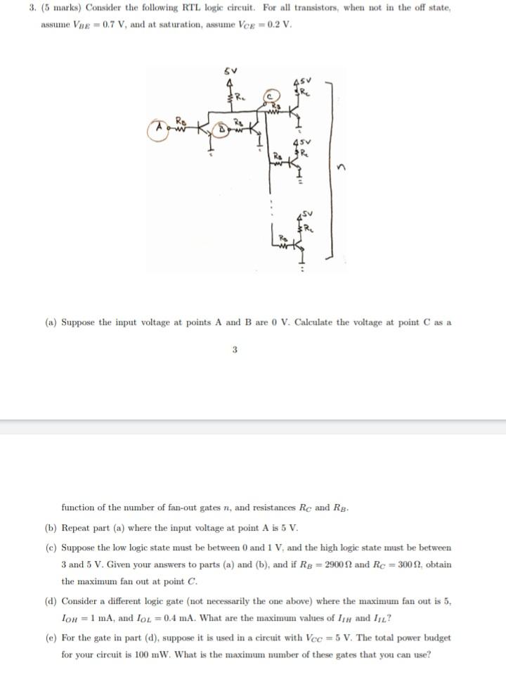 Solved 3. (5 marks) Consider the following RTL logic | Chegg.com