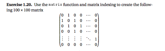 Solved Exercise 1.20. Use the matrix function and matrix | Chegg.com