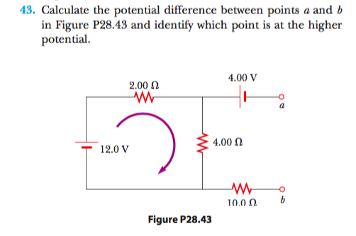 Solved 43. Calculate the potential difference between points | Chegg.com