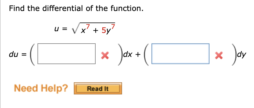 Solved Find the differential of the function. | Chegg.com