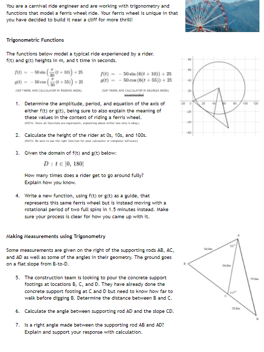 Solved You are a carnival ride engineer and are working with | Chegg.com
