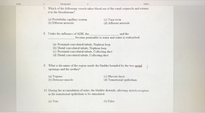 Solved Font Paragraph Styles Which of the following is TRUE | Chegg.com