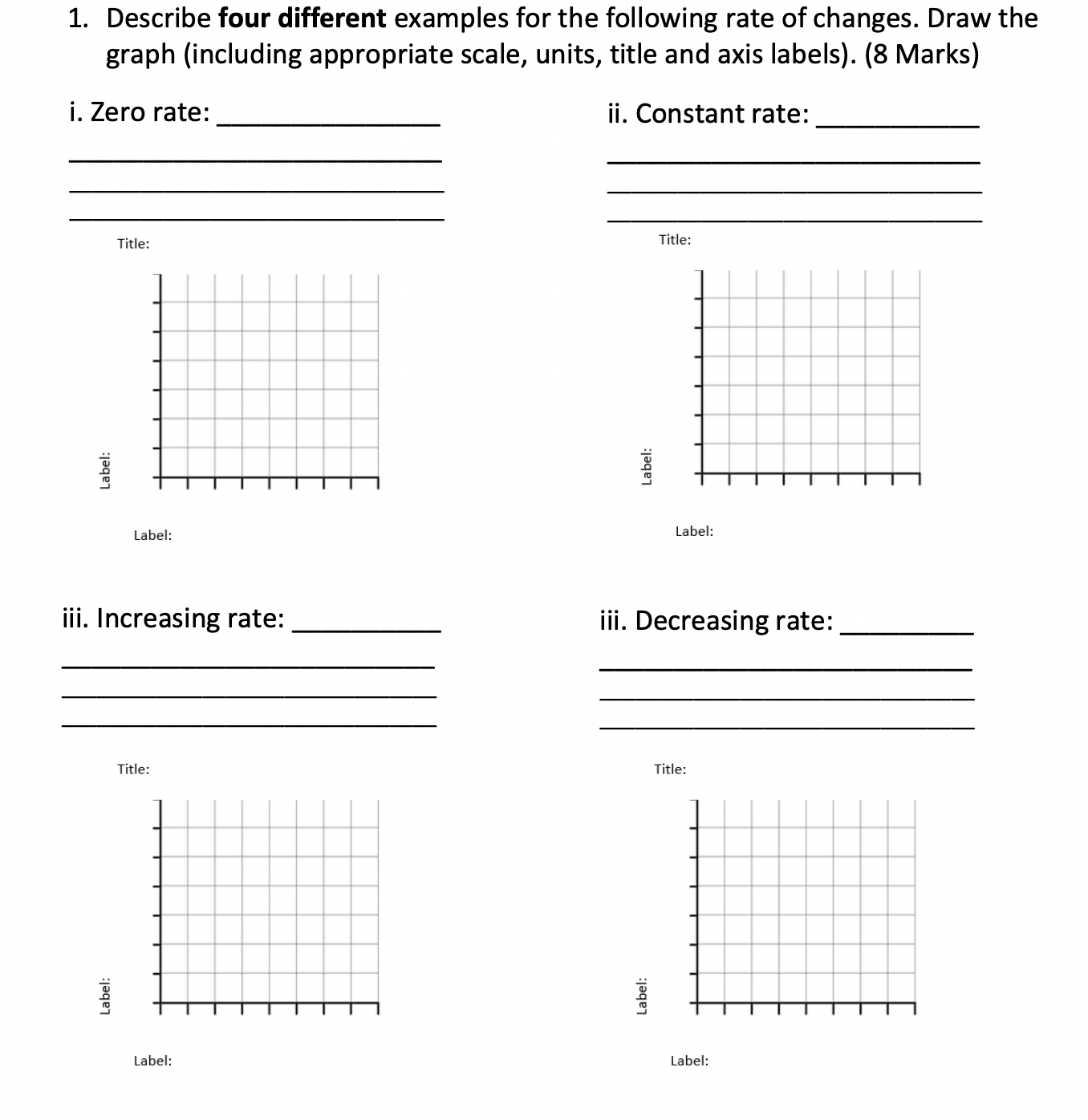Solved 1. Describe four different examples for the following | Chegg.com
