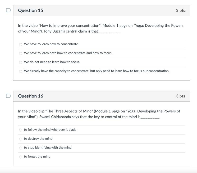 Solved D Question 15 3 pts In the video "How to improve your | Chegg.com