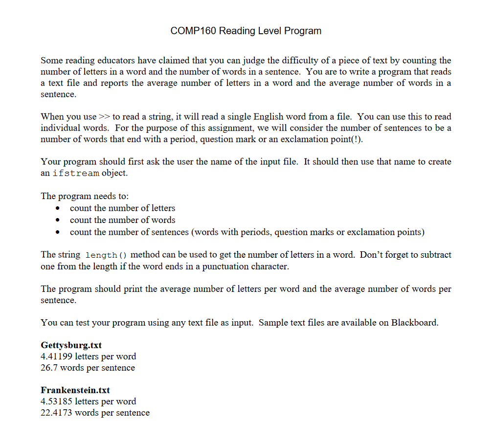 Solved COMP160 Reading Level Program Some reading educators | Chegg.com