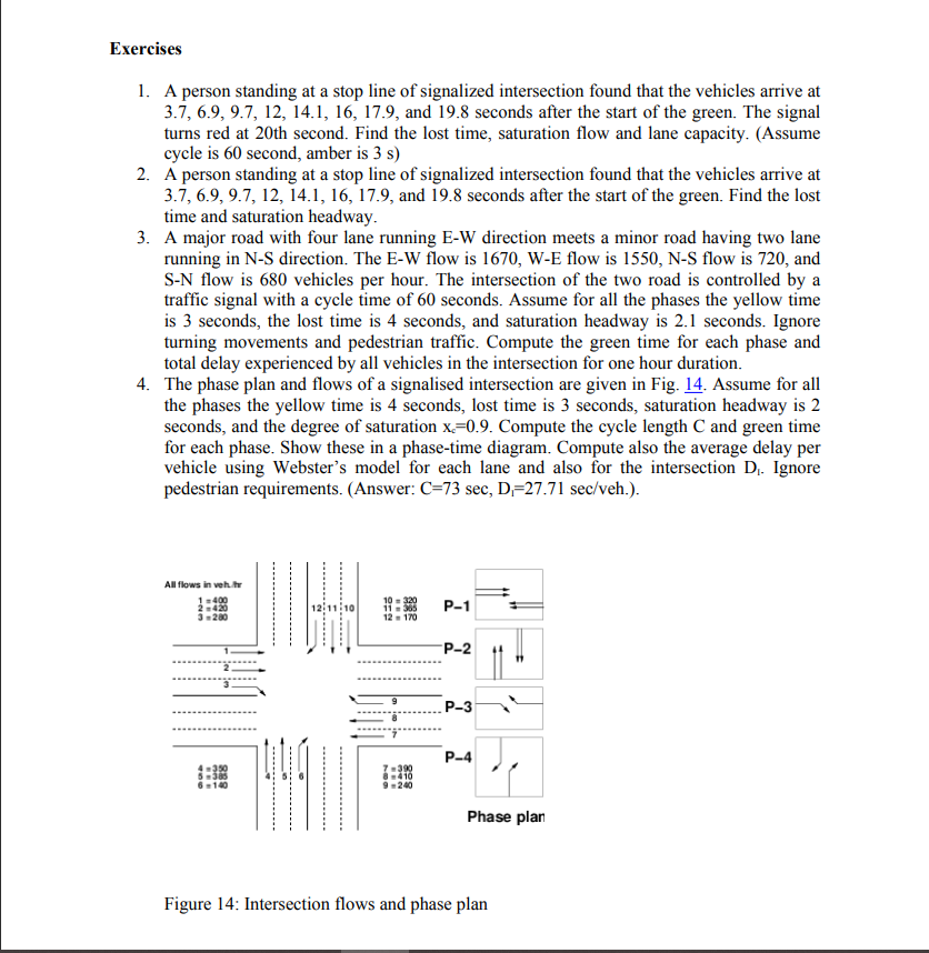 Exercises 1. A person standing at a stop line of | Chegg.com