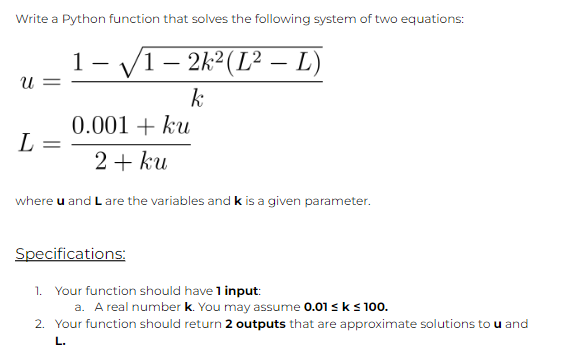 Solved Write A Python Function That Solves The Following 