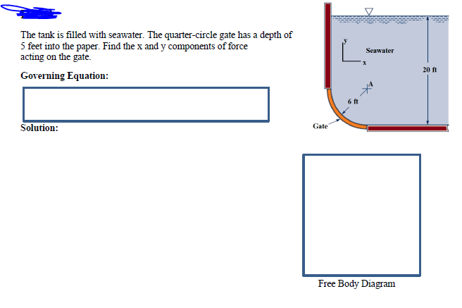 Solved Seawater The tank is filled with seawater. The | Chegg.com