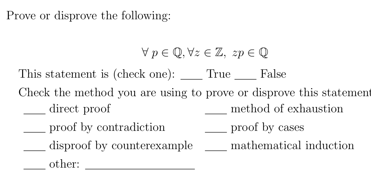 Solved Prove or disprove the following: VpEQ,Vz Z, zp EQ | Chegg.com