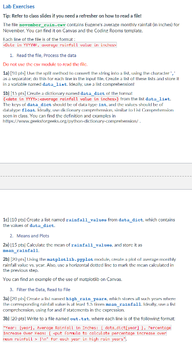 Lab Exercises Tip: Refer to class slides if you need | Chegg.com