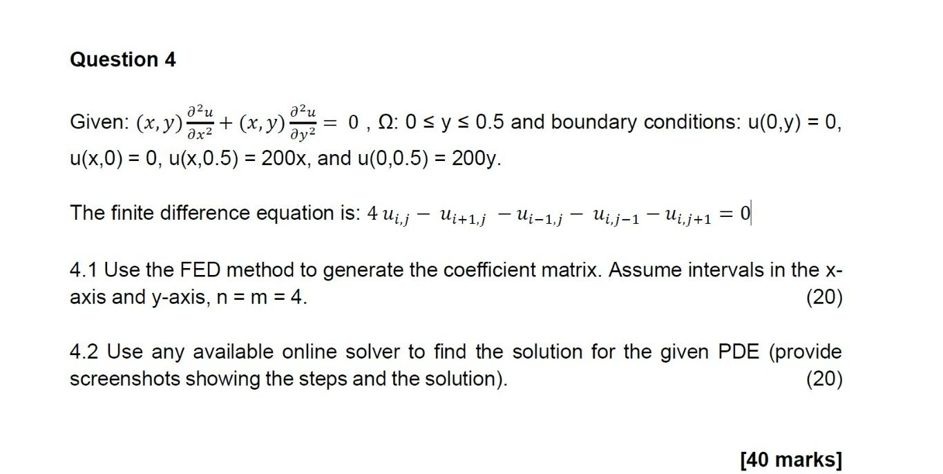 Solved Given: (x,y)∂x2∂2u+(x,y)∂y2∂2u=0,Ω:0≤y≤0.5 and | Chegg.com