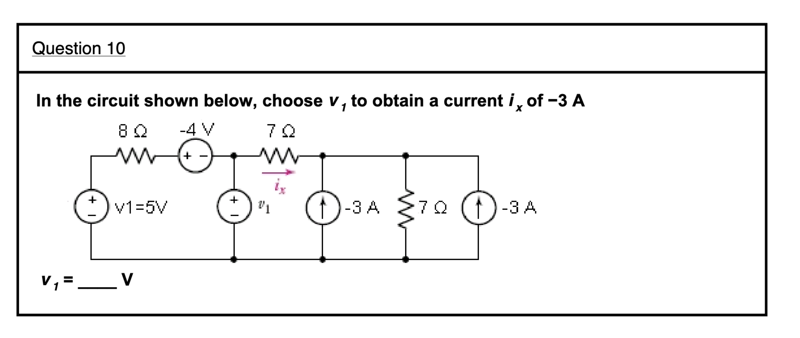 Solved In the circuit shown below, choose v1 to obtain a | Chegg.com