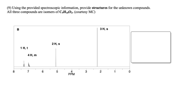 Solved (9) Using the provided spectroscopic information, | Chegg.com