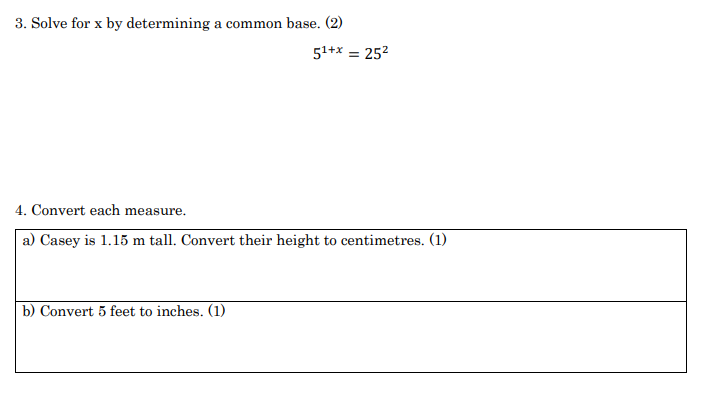 Solved 3. Solve for x by determining a common base. (2) | Chegg.com