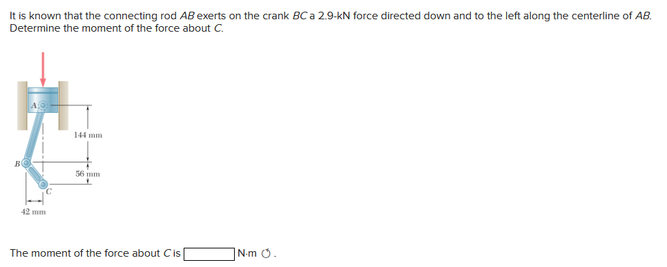 Solved It is known that the connecting rod AB exerts on the | Chegg.com