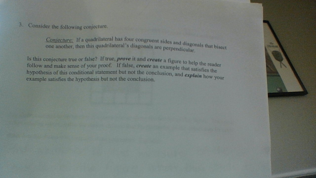 Solved 3. Consider the following conjecture. teral has four | Chegg.com