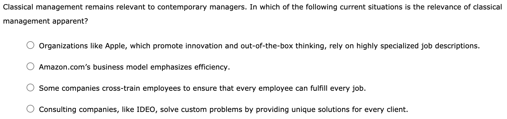 Solved Classical management remains relevant to contemporary | Chegg.com