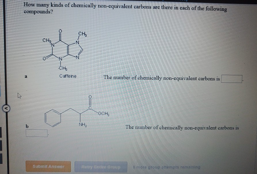 Solved How many kinds of chemically non-equivalent carbons | Chegg.com
