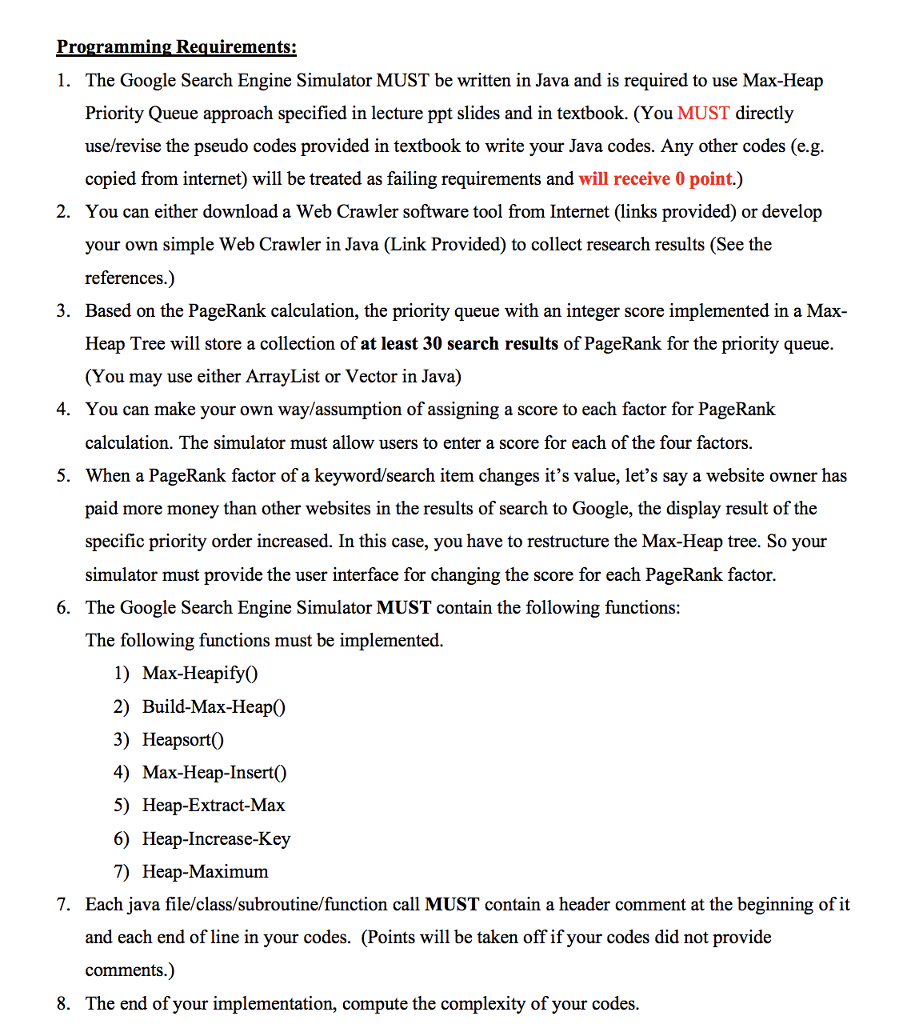 Solved Problem Statements: Google's search engine is a | Chegg.com