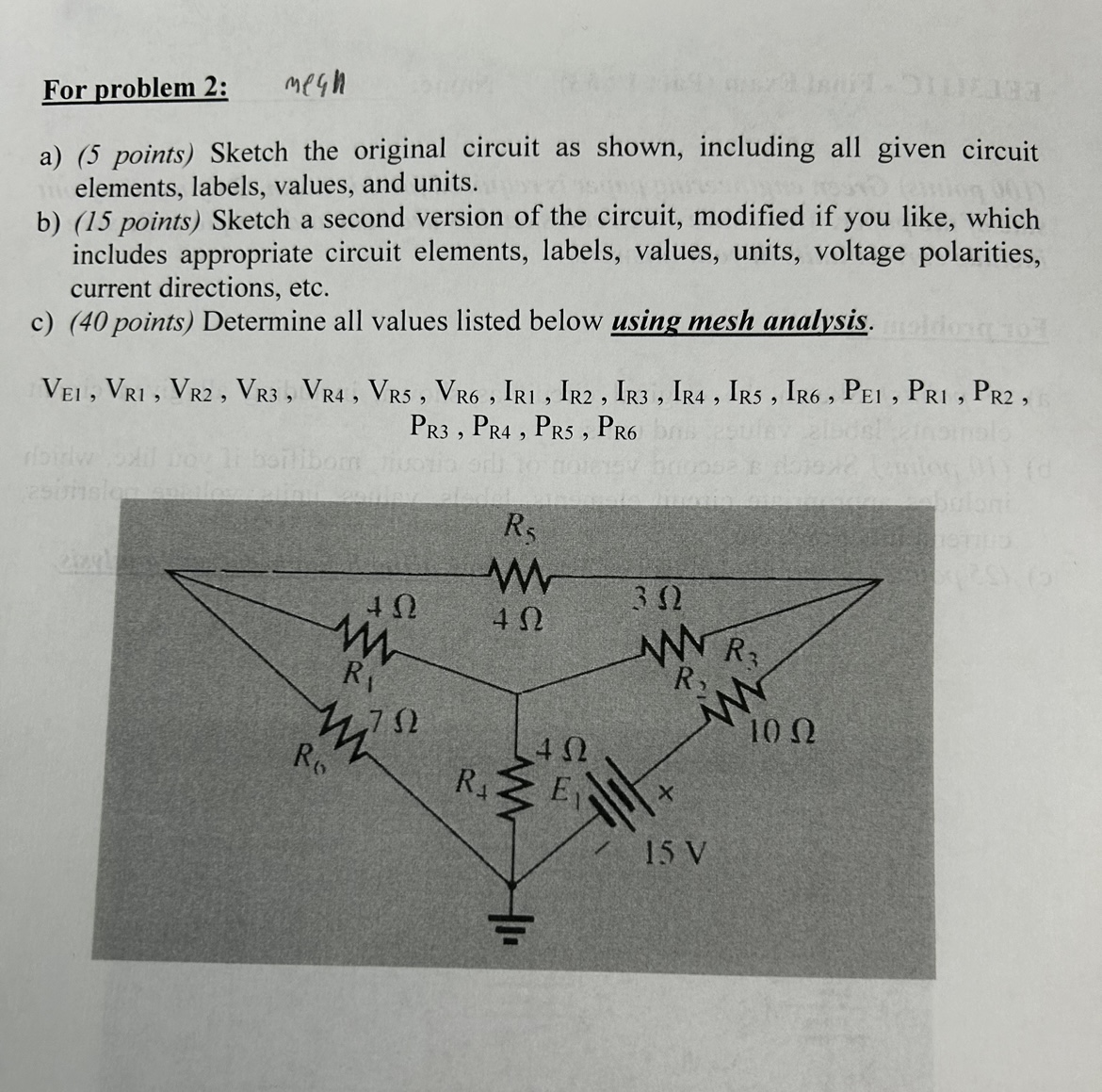 Solved For problem 2: ме 4h a) (5 points) Sketch the | Chegg.com