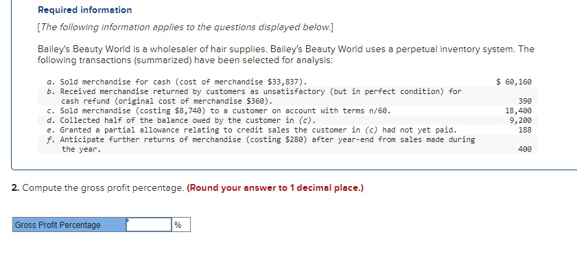 Solved Required information [The following information | Chegg.com