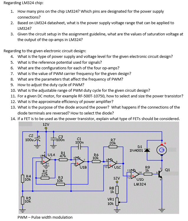 Regarding LM324 chip: 1. How many pins on the chip | Chegg.com