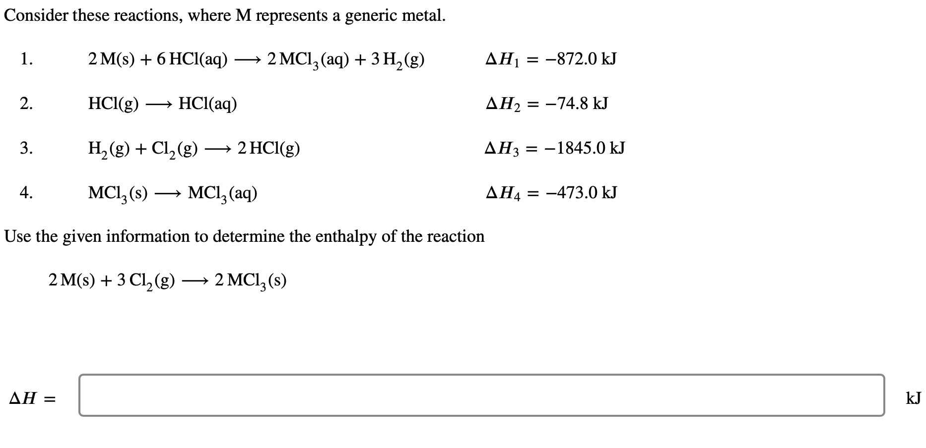 Solved Consider these reactions, where M represents a | Chegg.com