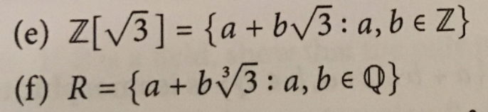 Solved Which of the following sets are rings with respect to | Chegg.com