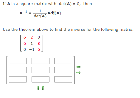 Solved If A is a square matrix with det(A) = 0, then A-1 = | Chegg.com