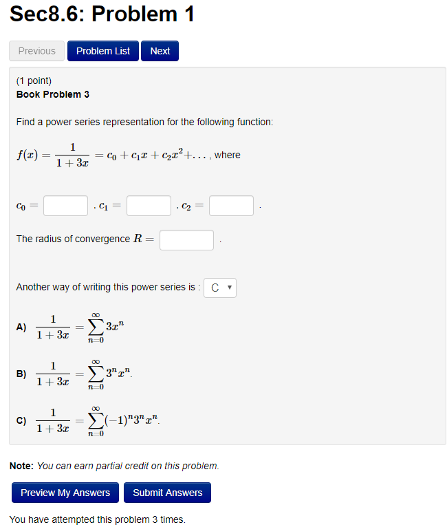 Solved Sec8 6 Problem 1 Previous Problem List Next 1