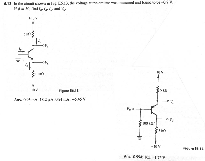 Solved 6.13 In the circuit shown in Fig. E6.13, the voltage | Chegg.com