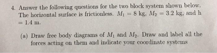 Solved 4. Answer the following questions for the two block | Chegg.com