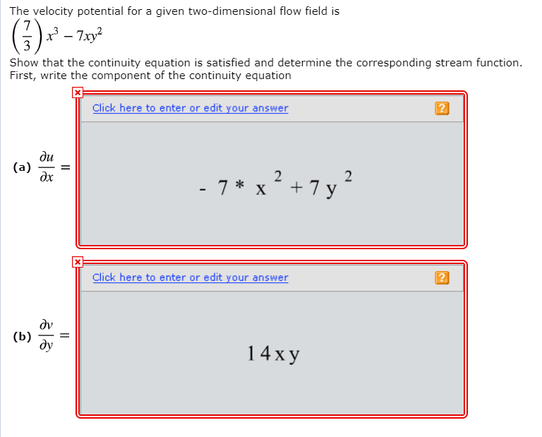 Solved The velocity potential for a given two-dimensional | Chegg.com